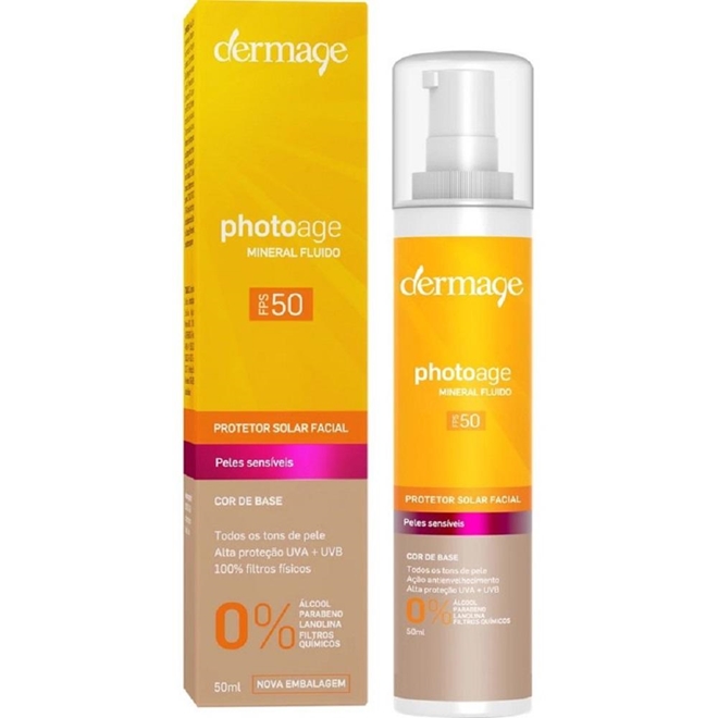 Protetor Solar Facial FPS 50 Dermage Photoage Mineral Fluido