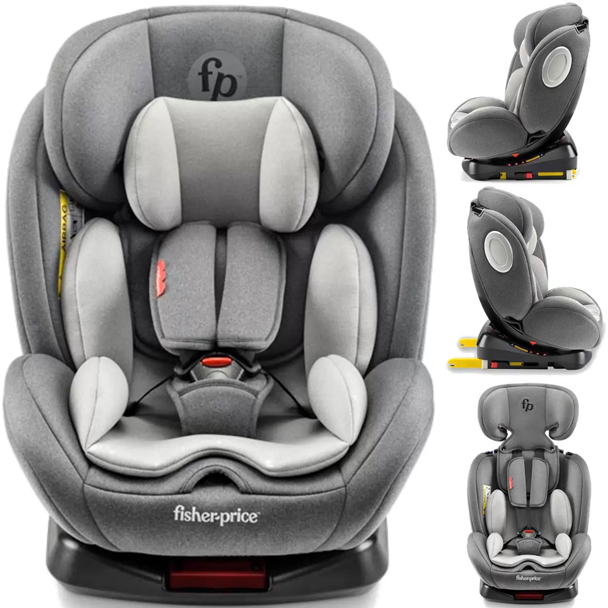 Cadeira infantil para carro Fisher-Price Snugfix 360º preto e cinza - BB333
