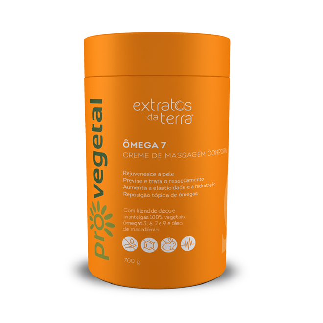 Creme Massagem Corporal Ômega7 Pro Vegetal Extratos Da Terra 700g