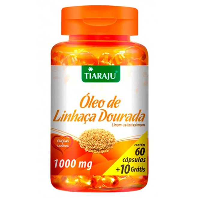 Tiaraju Óleo De Linhaça Dourada 60+10 Cápsulas 1000mg