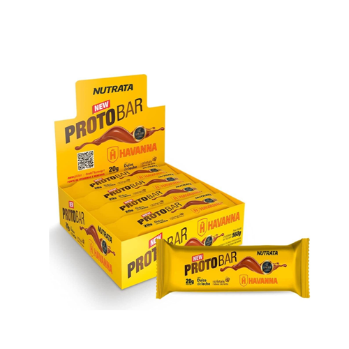 Suplemento em barra Nutrata Protobar proteínasProtobar sabor avelã whey em caixa de 560g pacote ...