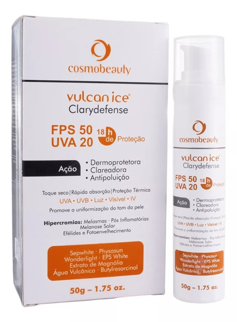Vulcan Ice Clareador Clarydefense Cosmobeauty Fps50