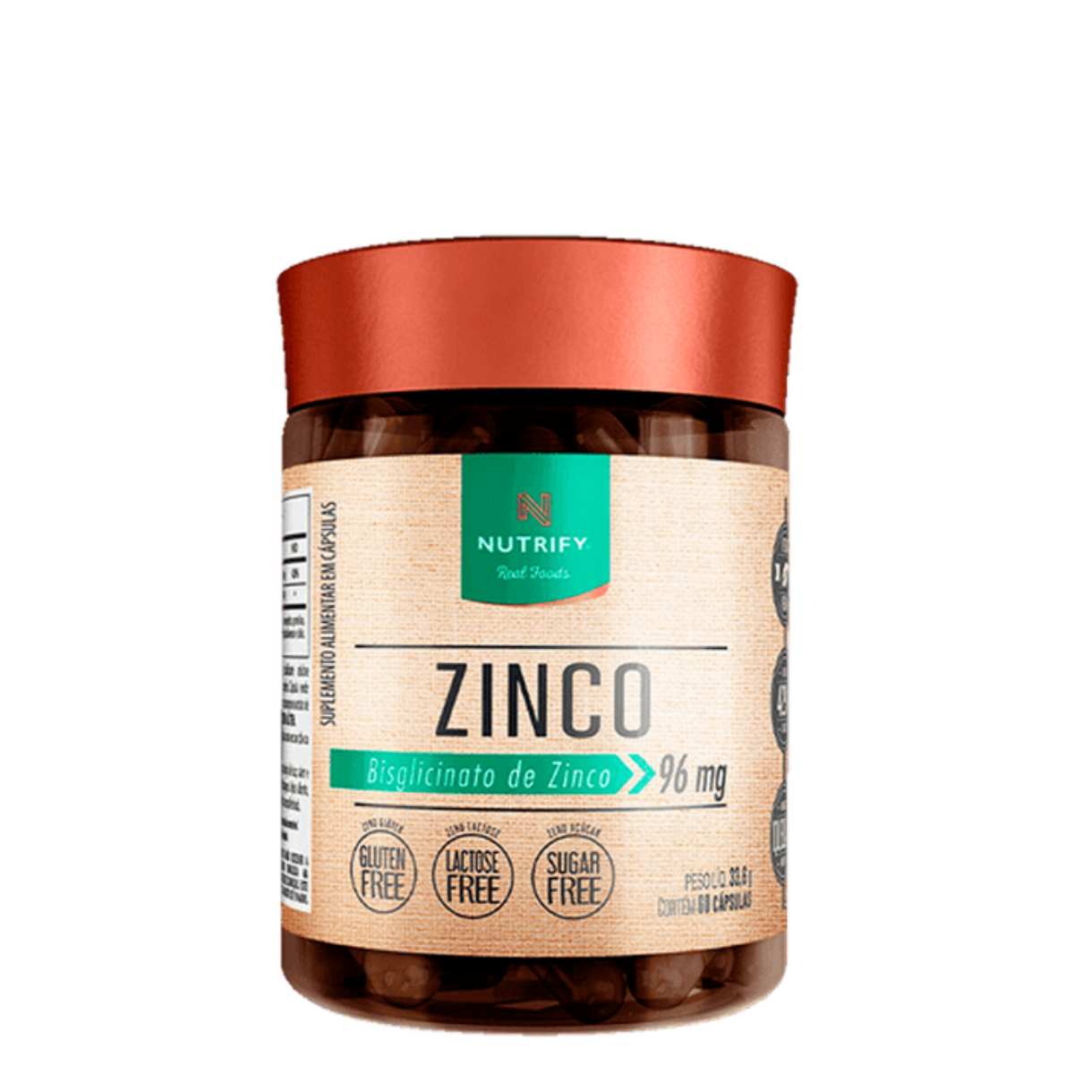 Zinco Bisglicinato Vegano Nutrify 60 Capsulas