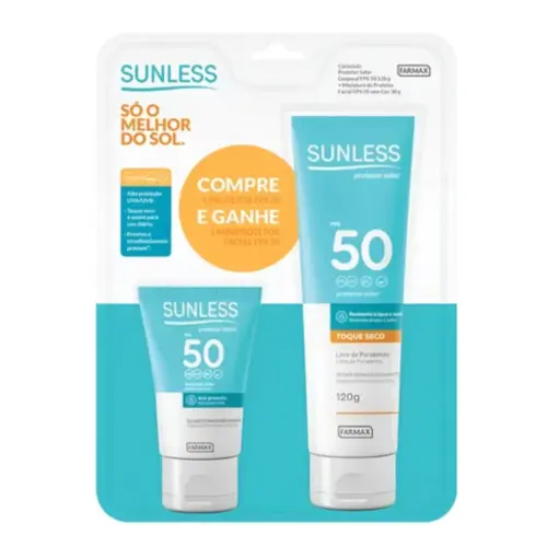 Kit Protetor Solar Fps 50 Sunless 200g + Facial Fps 50