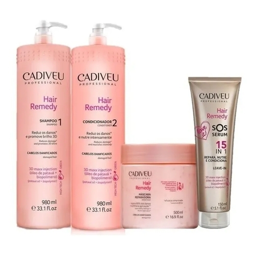 Kit Cadiveu Hair Remedy 980ml (4 Passos)